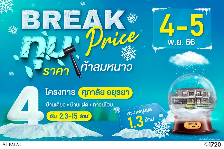 ทุบหมดไม่สนใคร ศุภาลัย จัดโปรฯ “Break Price ทุบราคา...ท้าลมหนาว” ศุภา ...