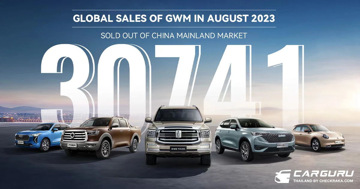 GWM ทุบสถิติในเดือนสิงหาคม ด้วยยอดขายสูงสุดเป็นประวัติการณ์ถึง 30,741 ...
