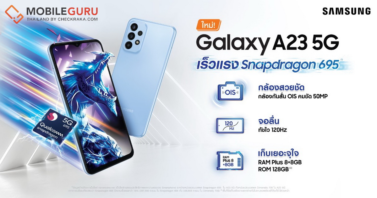 Samsung Galaxy A23 5G มาพร้อมกับชิปเซ็ต Snapdragon 695 5G รีเฟรชเรท ...
